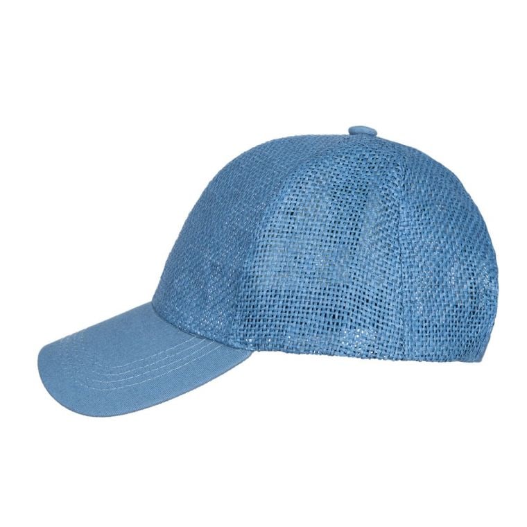 FASHIION | Airy straw cap with fabric peak and Velcro fastener ...