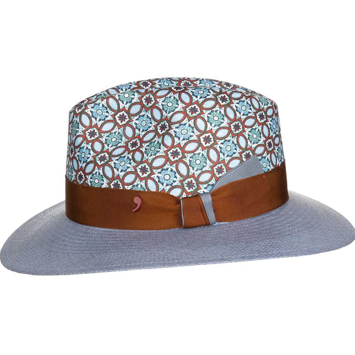 ALFONSO D'ESTE | Colorful men's panama hat made of linen