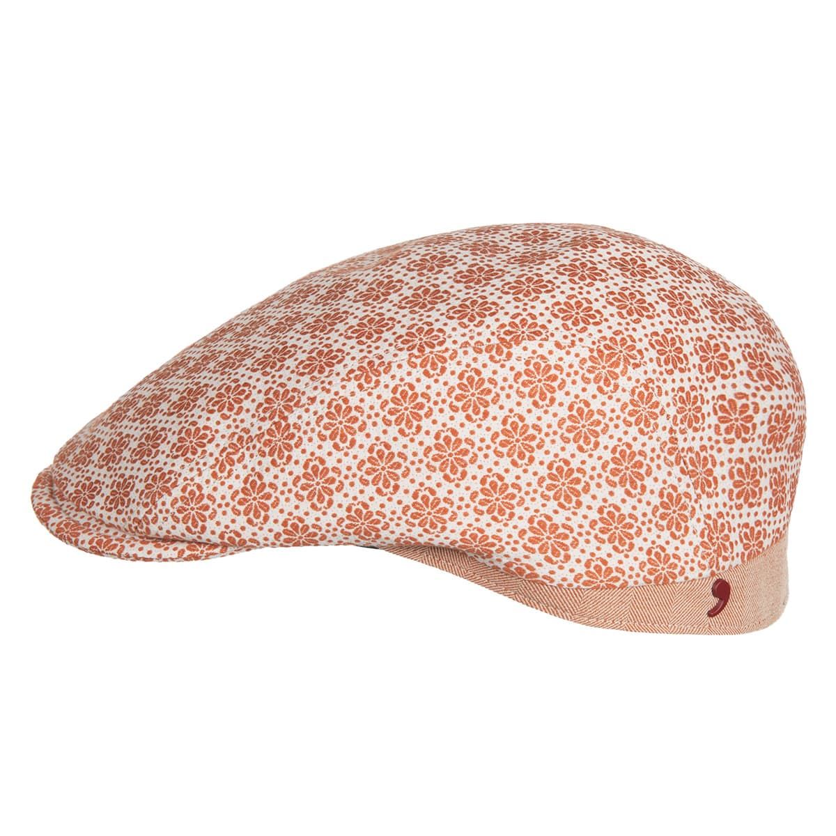ALFONSO D'ESTE | Flat cap men's slider cap in cotton blend with floral ...