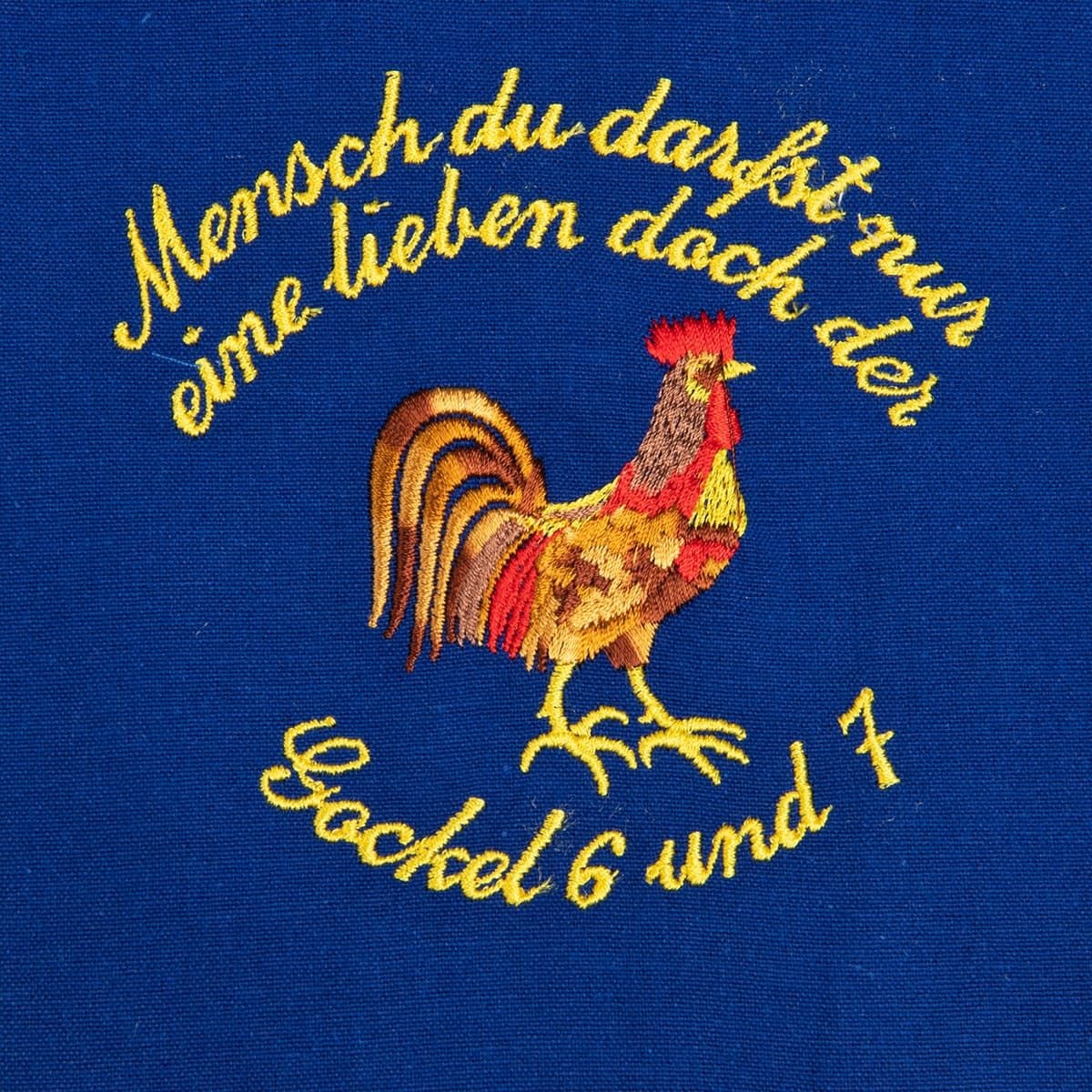 Stylish blue apron with motif