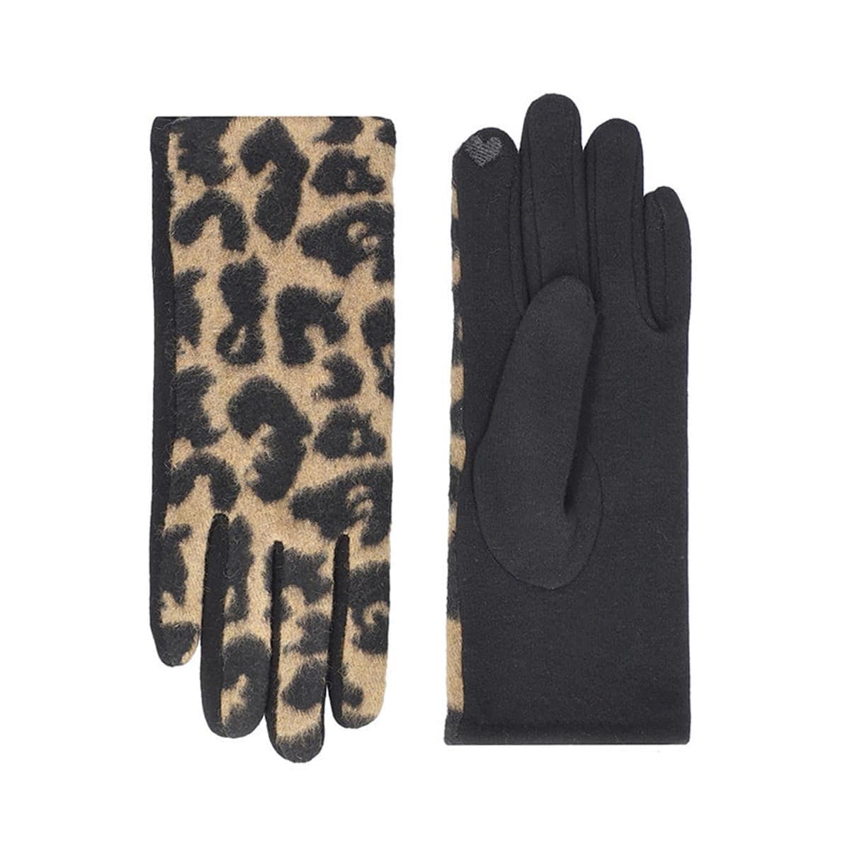 Stylish touchscreen leopard gloves