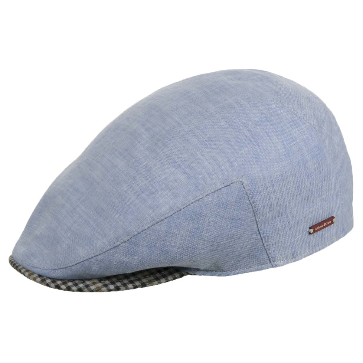 Flat cap in linen by Alfonso D´Este