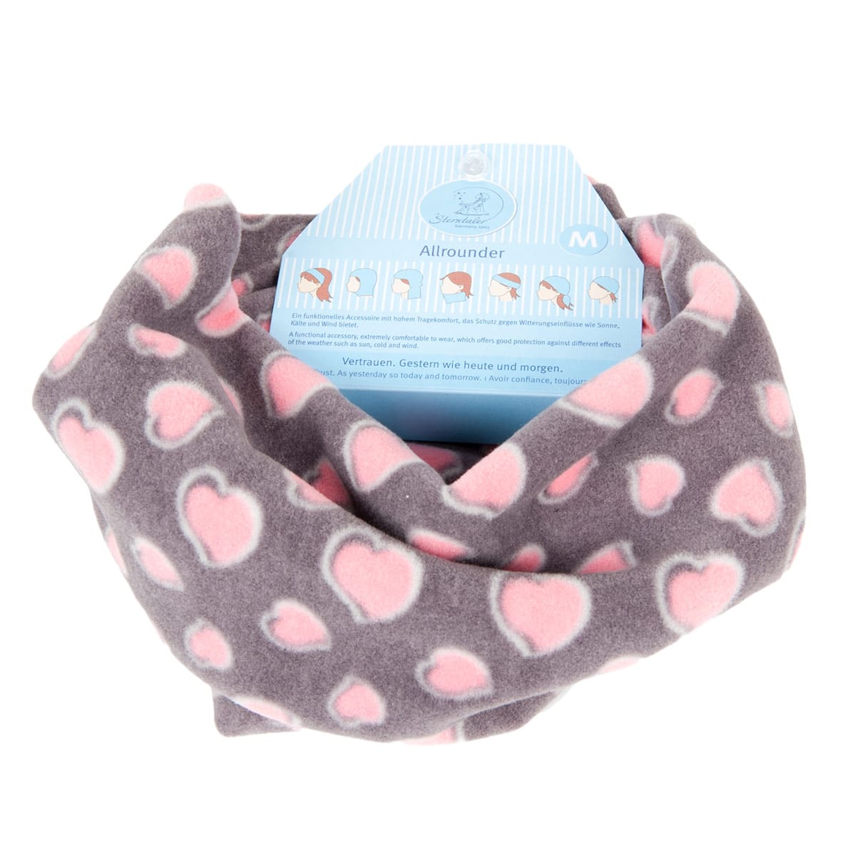 STERNTALER Allrounder Girl scarf in fleece with pattern