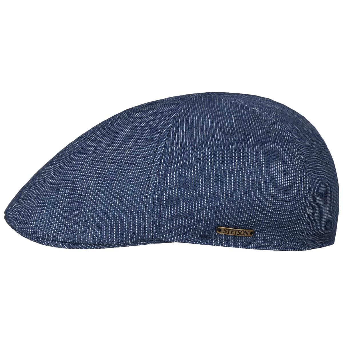 STETSON flat cap Texas linen with stripes