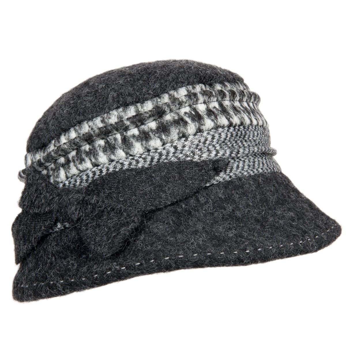 warm cap in milled wool with lining in fleece